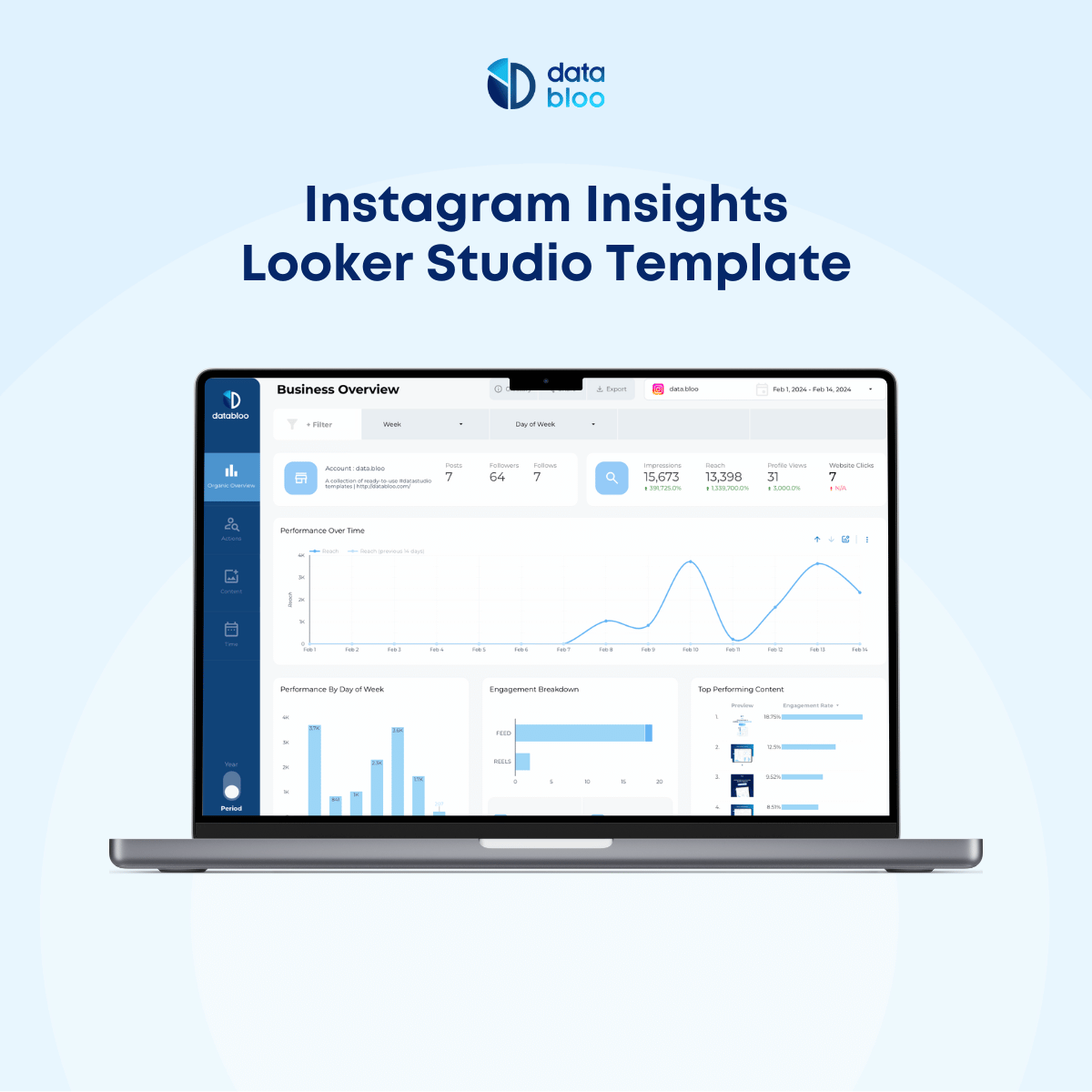 Instagram Insights Looker Studio Template - Data Bloo